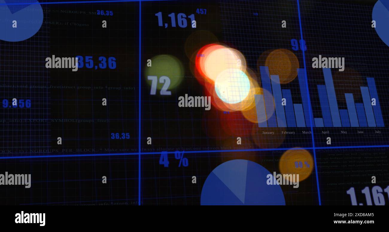 Image Of Statistical Data Processing On Grid Network Against Spots Of