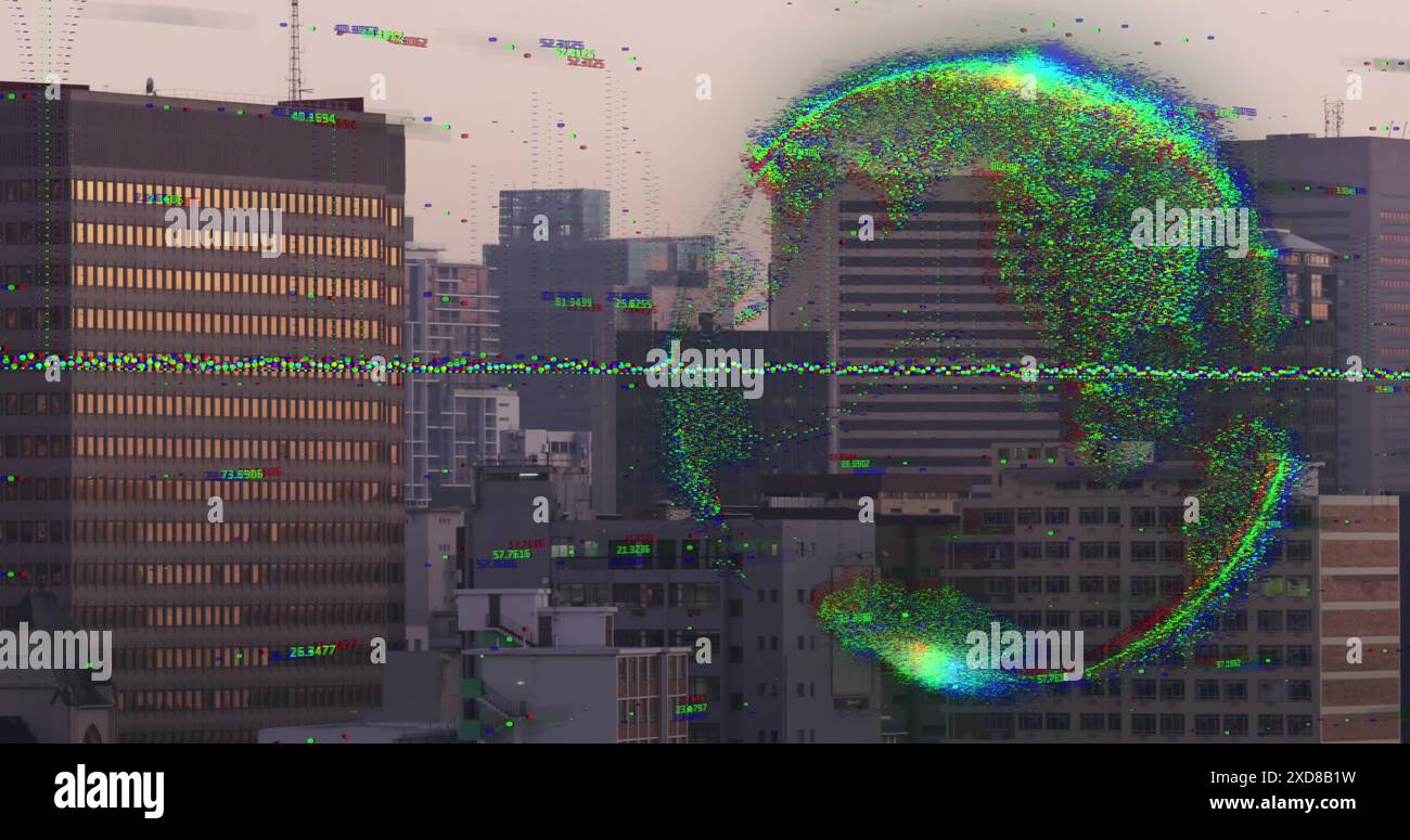 Spinning digital globe in data hi-res stock photography and images - Alamy
