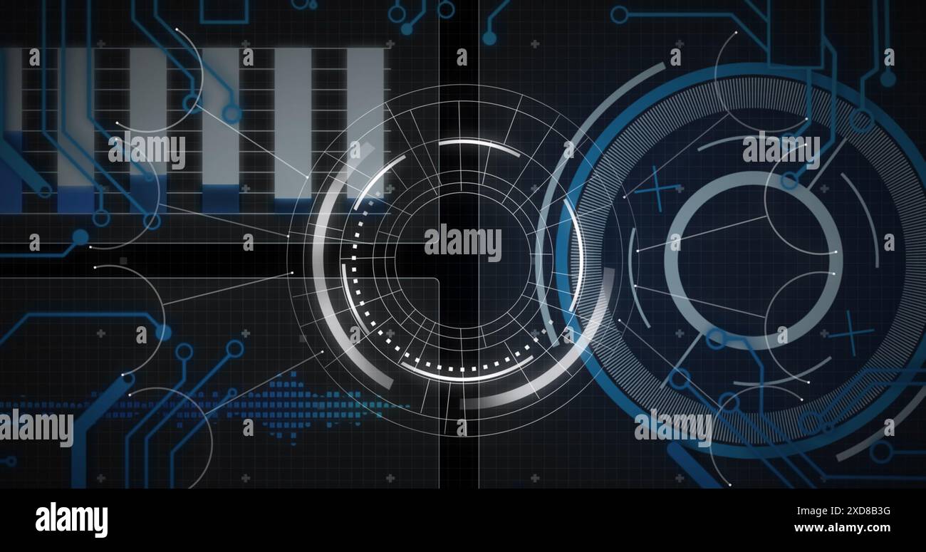 Image of interface with round scanner, microprocessor connections and ...