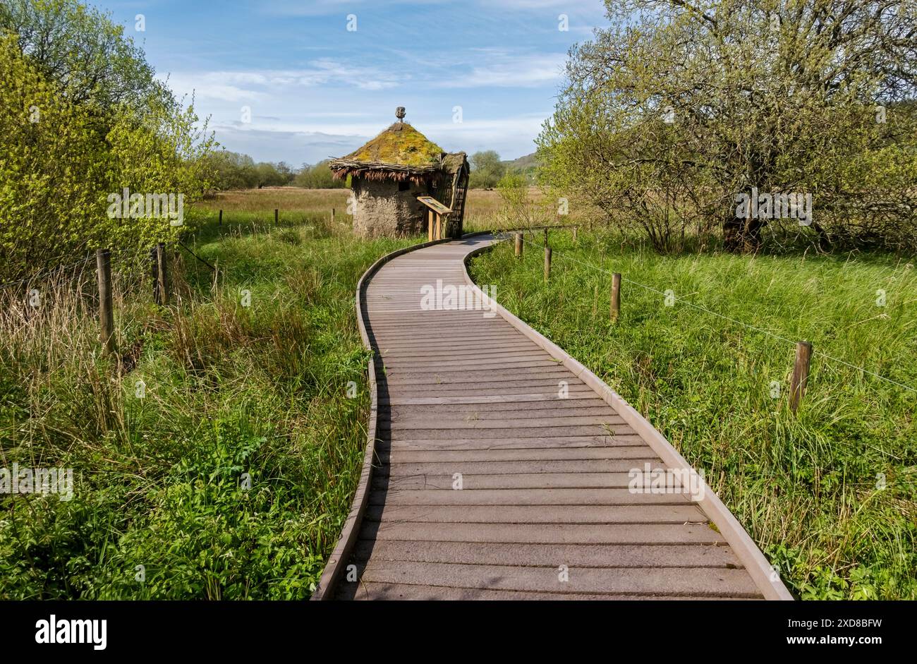 Replica of a Celtic shelter Dubwath Silver Meadows nature reserve ...