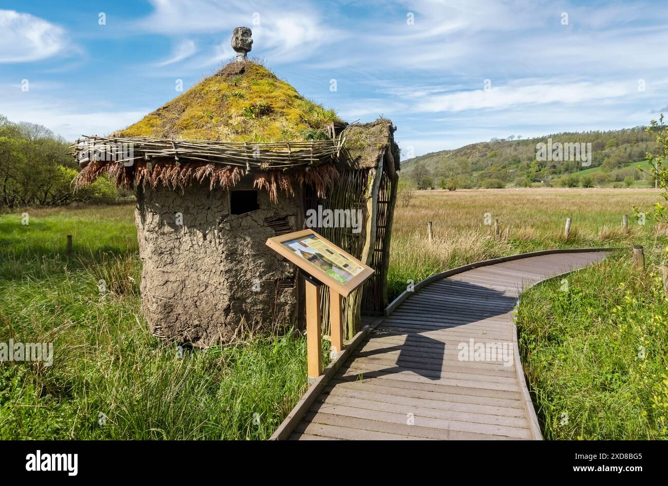 Replica of a Celtic shelter grass moss roof Dubwath Silver Meadows ...