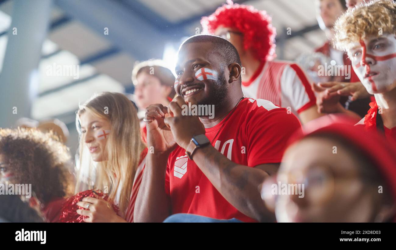 Sport Stadium Big Event: Handsome Expressive Black Man with Painted ...