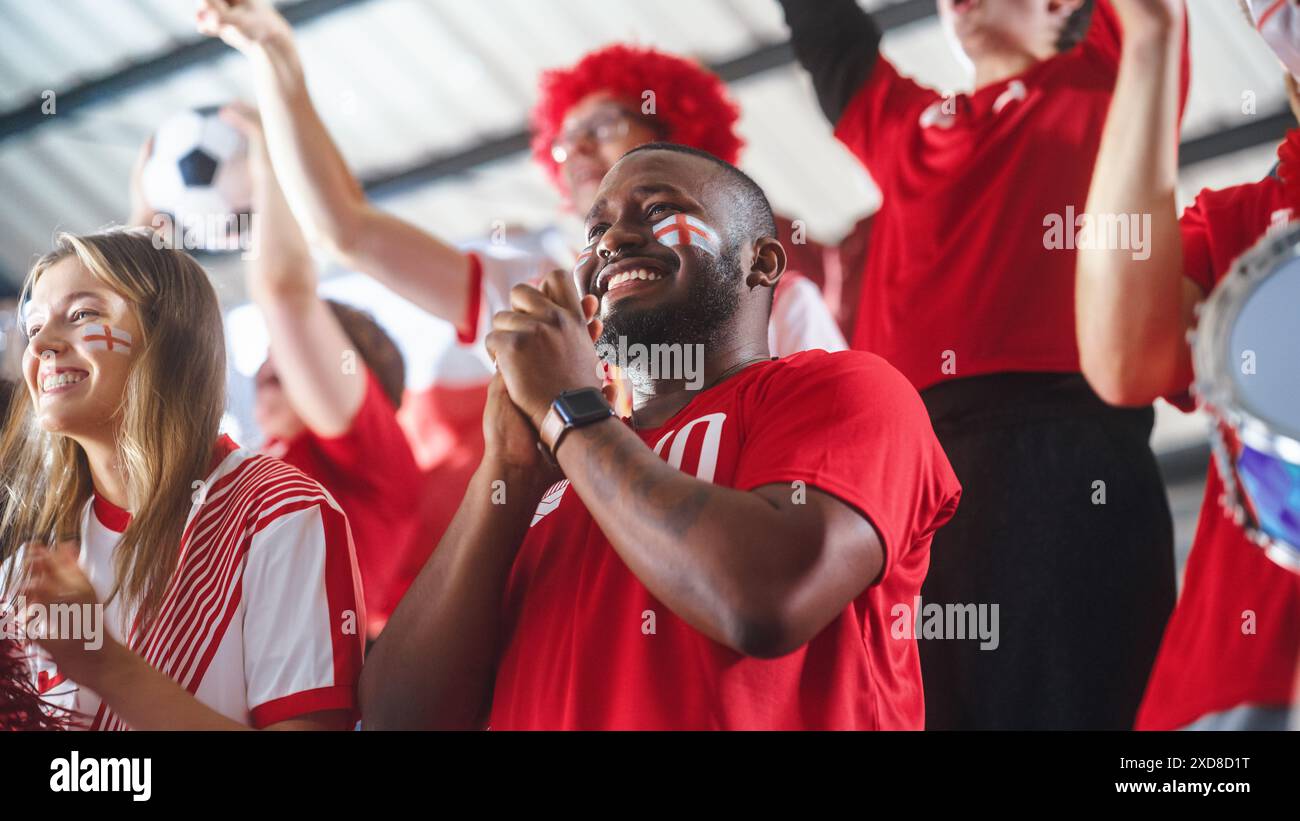 Sport Stadium Sport Event: Close-up Portrait of Handsome Black Man with ...