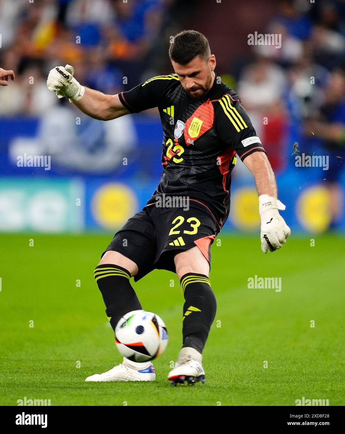 Spain goalkeeper Unai Simon during the UEFA Euro 2024 Group B match at ...