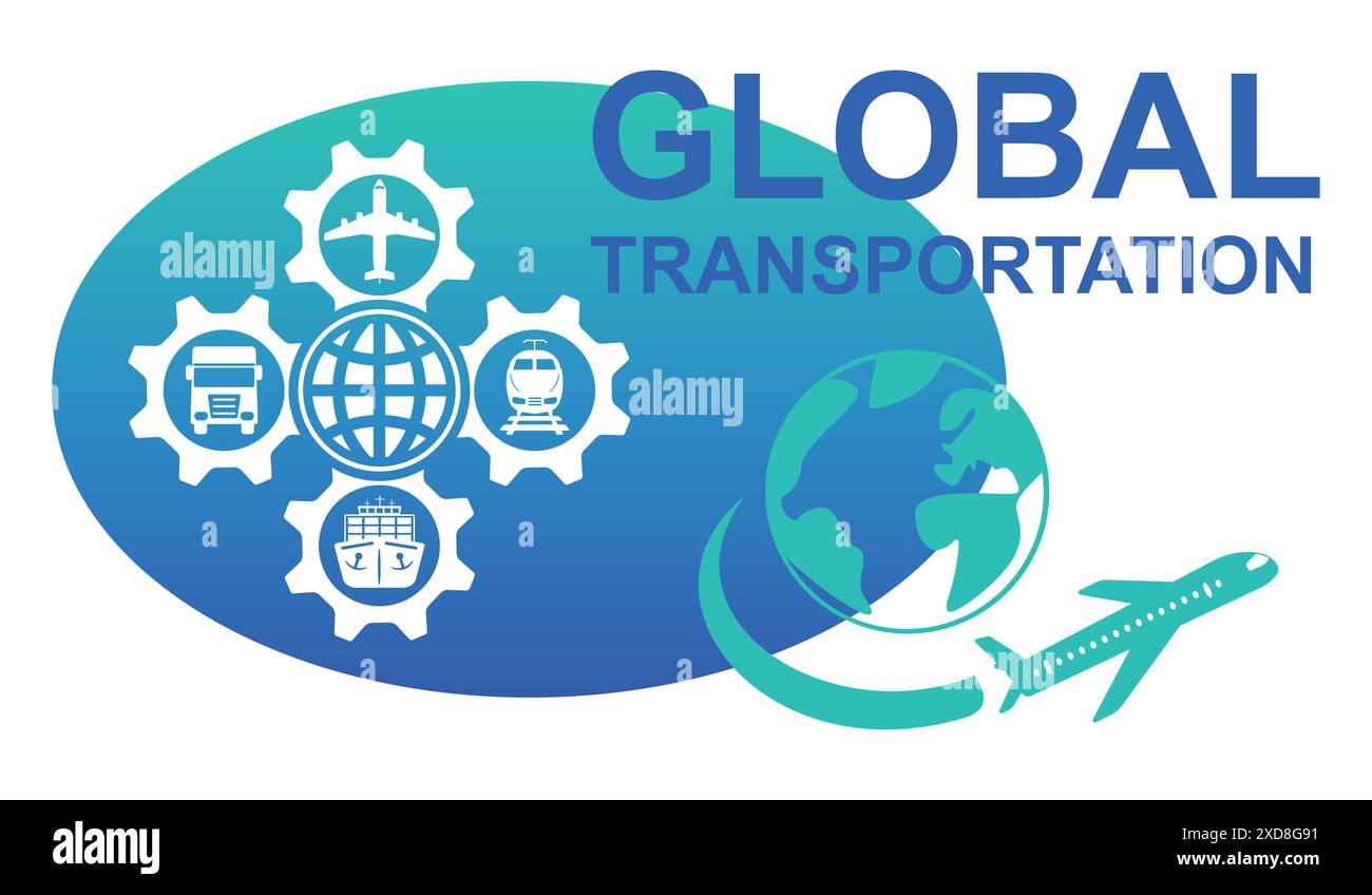 Illustration of a global transportation concept Stock Photo - Alamy