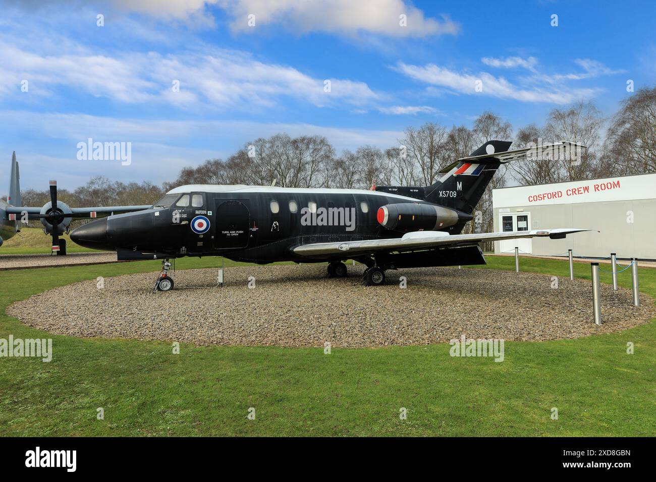 A Hawker Siddeley Dominie T.1 aeroplane at the Royal Air Force Museum Midlands, Cosford, Shifnal ...