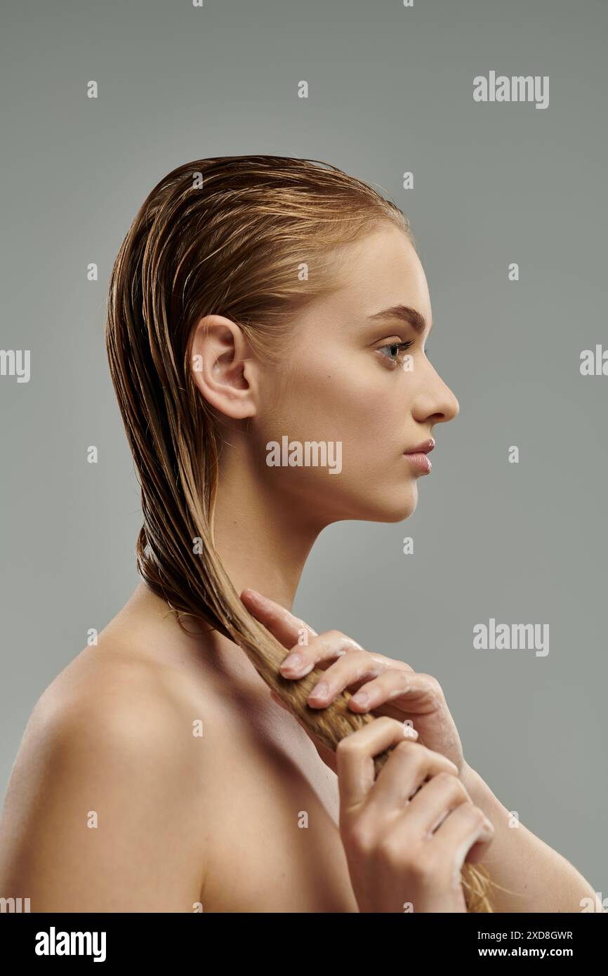 Beautiful long hair style tutorial hi-res stock photography and images ...