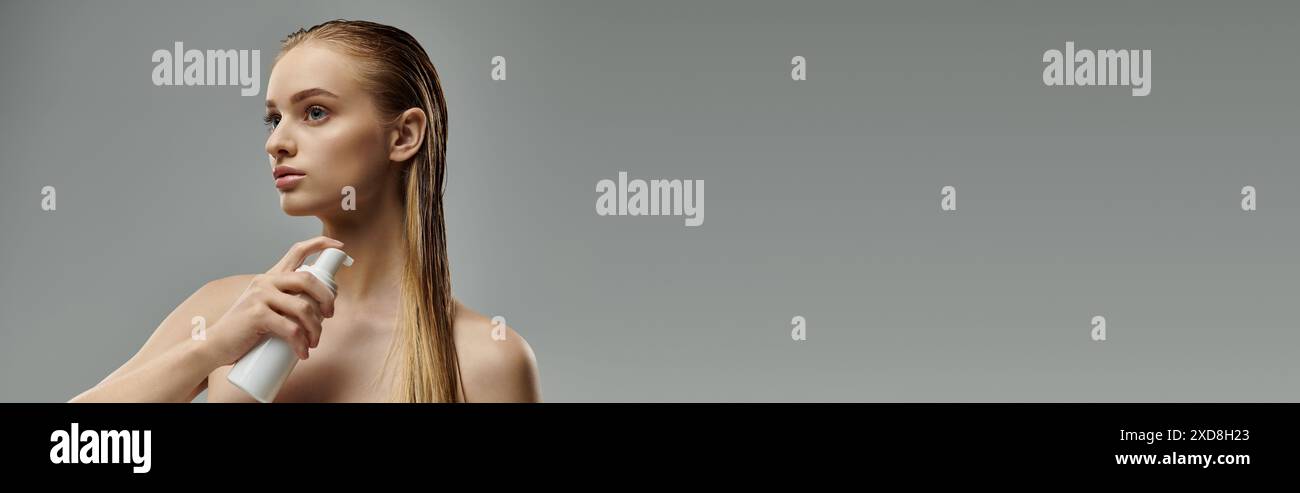 Stunning young woman flowing hair hi-res stock photography and images ...