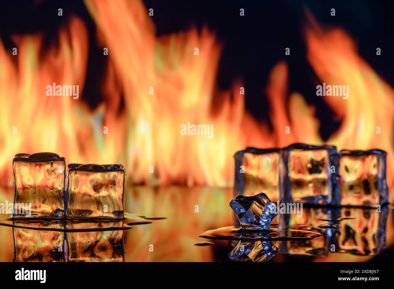 Ice cubes flame smoke hi-res stock photography and images - Alamy