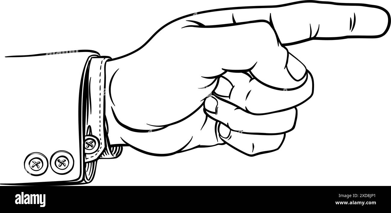 Hand Pointing Finger Direction In Business Suit Stock Vector Image ...