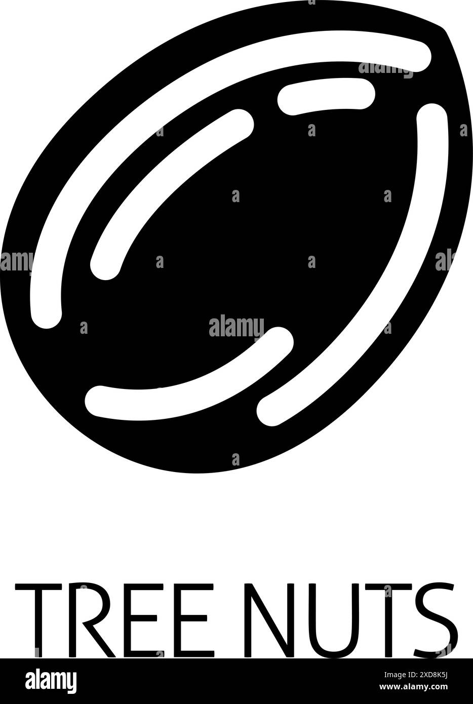 Tree Nut Almond Food Allergen Allergy Icon Concept Stock Vector Image ...