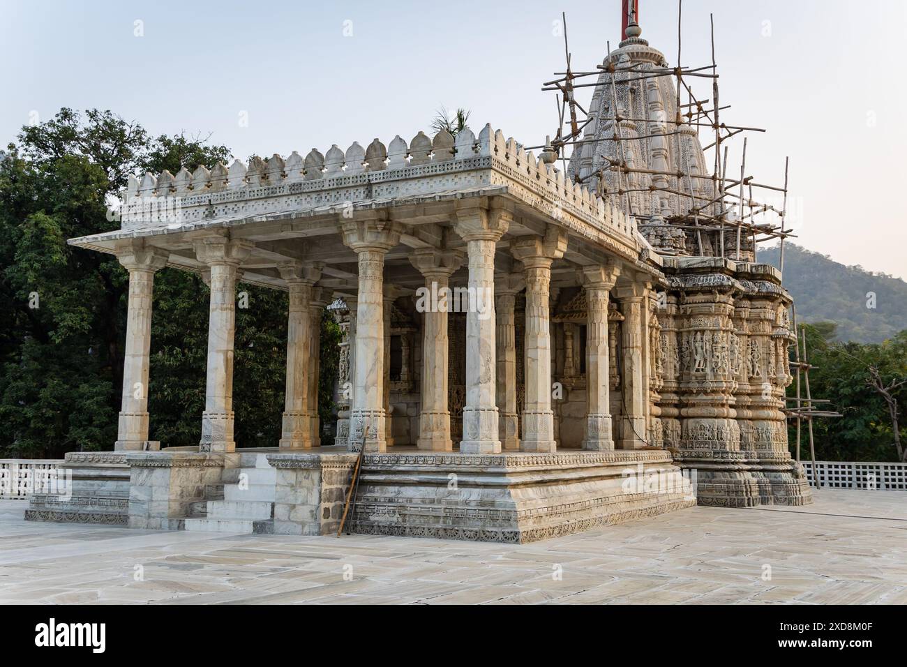 ancient unique temple architecture restoration with bright sky at day ...