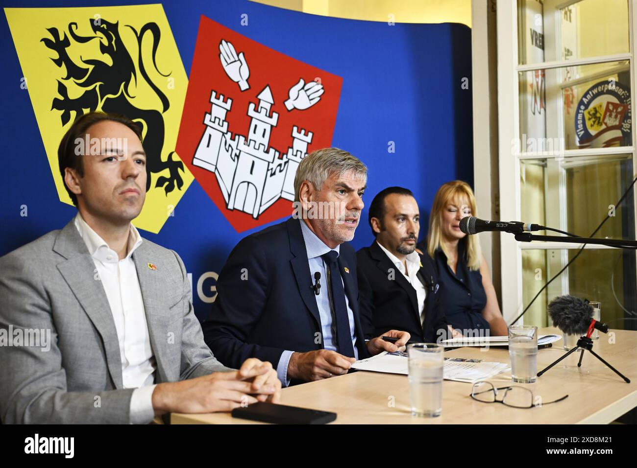 Antwerp, Belgium. 21st June, 2024. Vlaams Belang's Sam Van Rooy, Vlaams ...