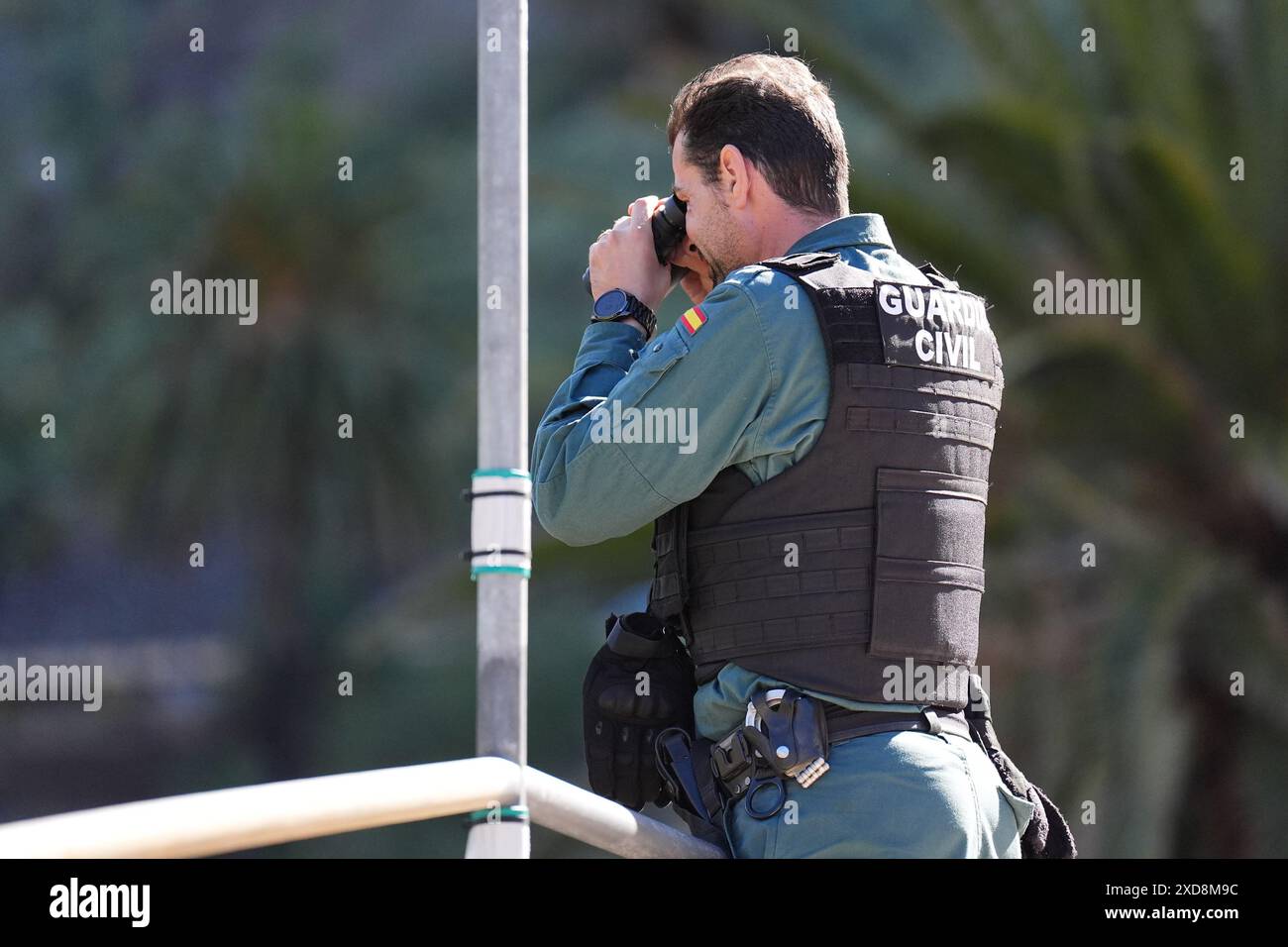 A police officer in the village of Masca, Tenerife, where the search ...