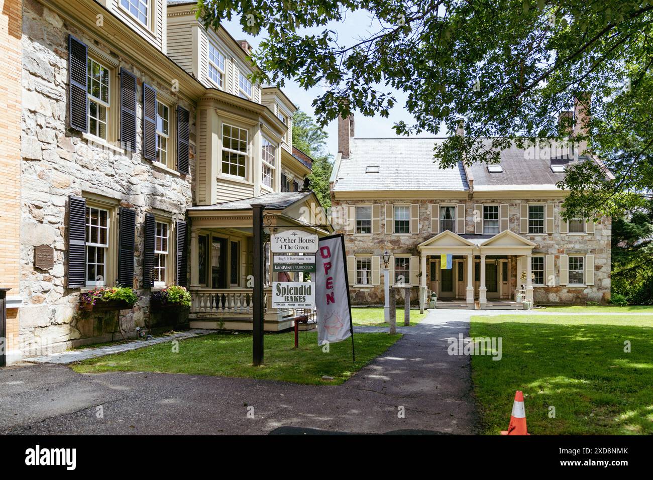Ornate Village Shops Woodstock Vermont Stock Photo - Alamy