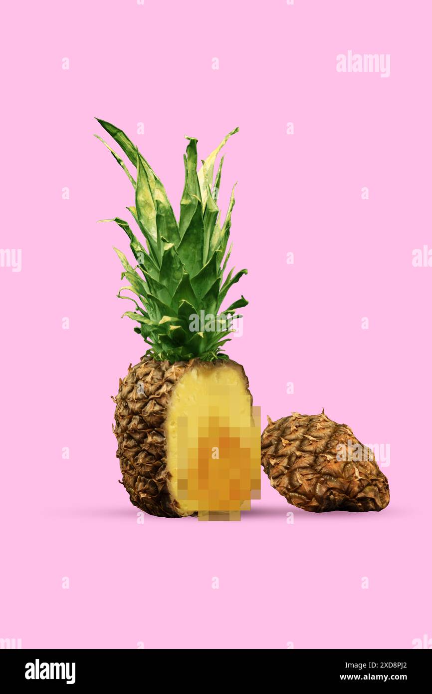 Contemporary art collage. Playful and surreal depiction of blurred ...