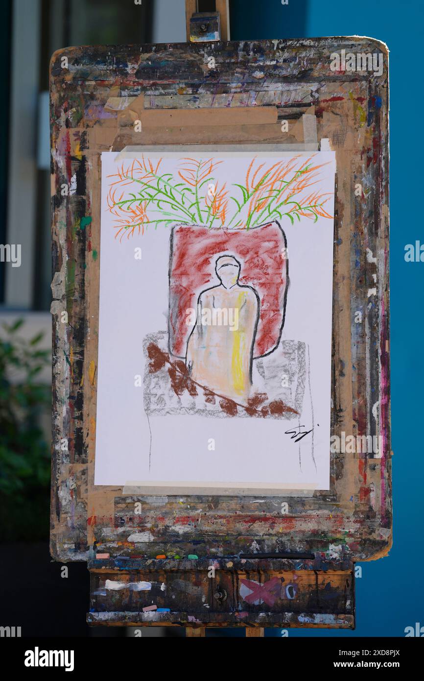 A charcoal on pastel artwork drawn by Liberal Democrats leader Sir Ed ...