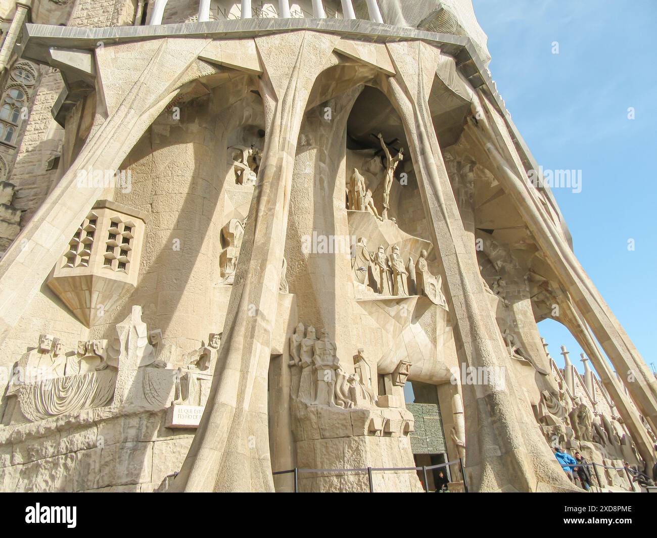 Detail of the intricate sculptures on La Sagrada Familia in Barcelona ...