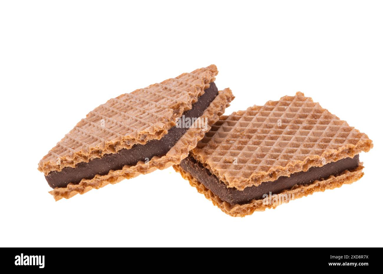 chocolate square wafers isolated on white background Stock Photo - Alamy