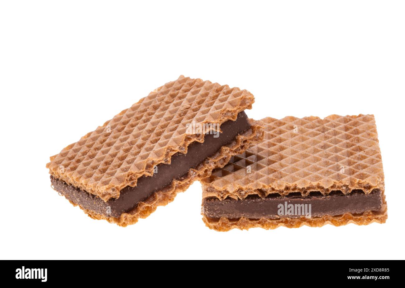 chocolate square wafers isolated on white background Stock Photo - Alamy