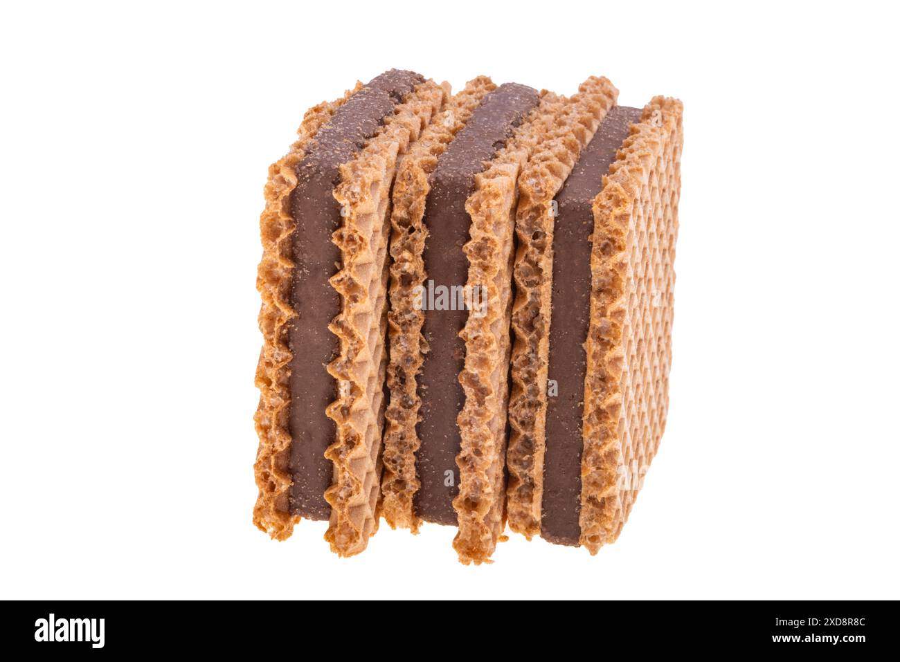 chocolate square wafers isolated on white background Stock Photo - Alamy