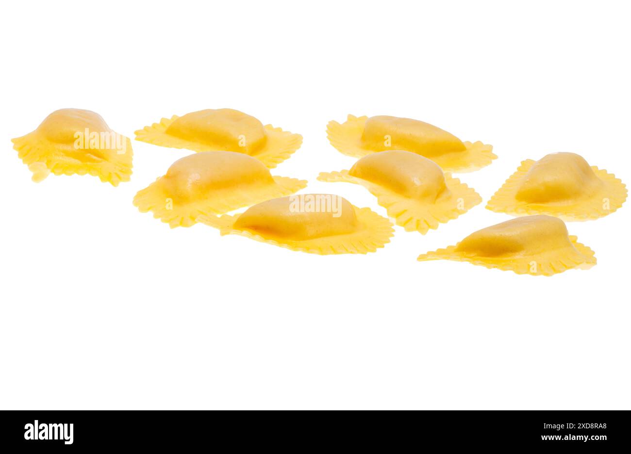 Italian ravioli isolated on white background Stock Photo - Alamy