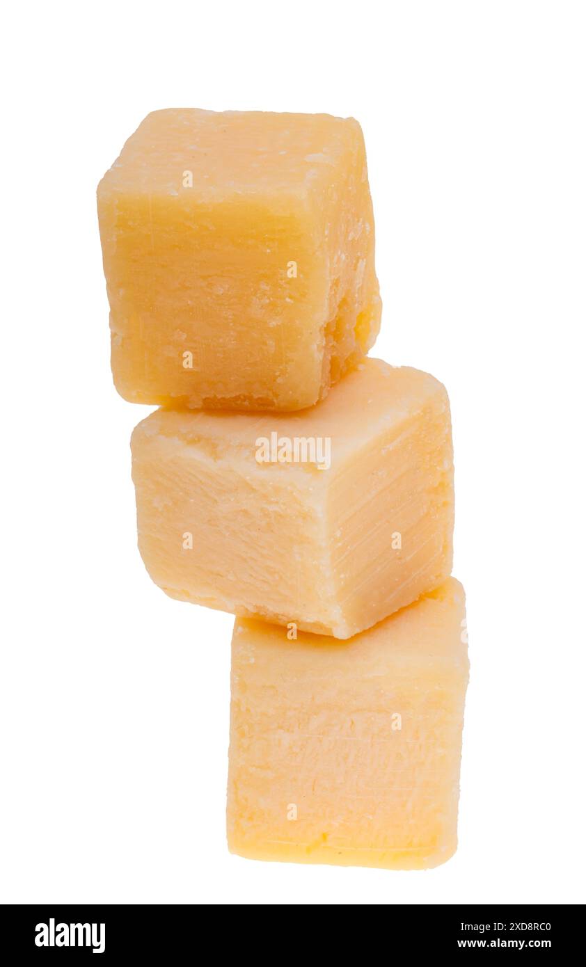 cheese cubes isolated on white background Stock Photo - Alamy