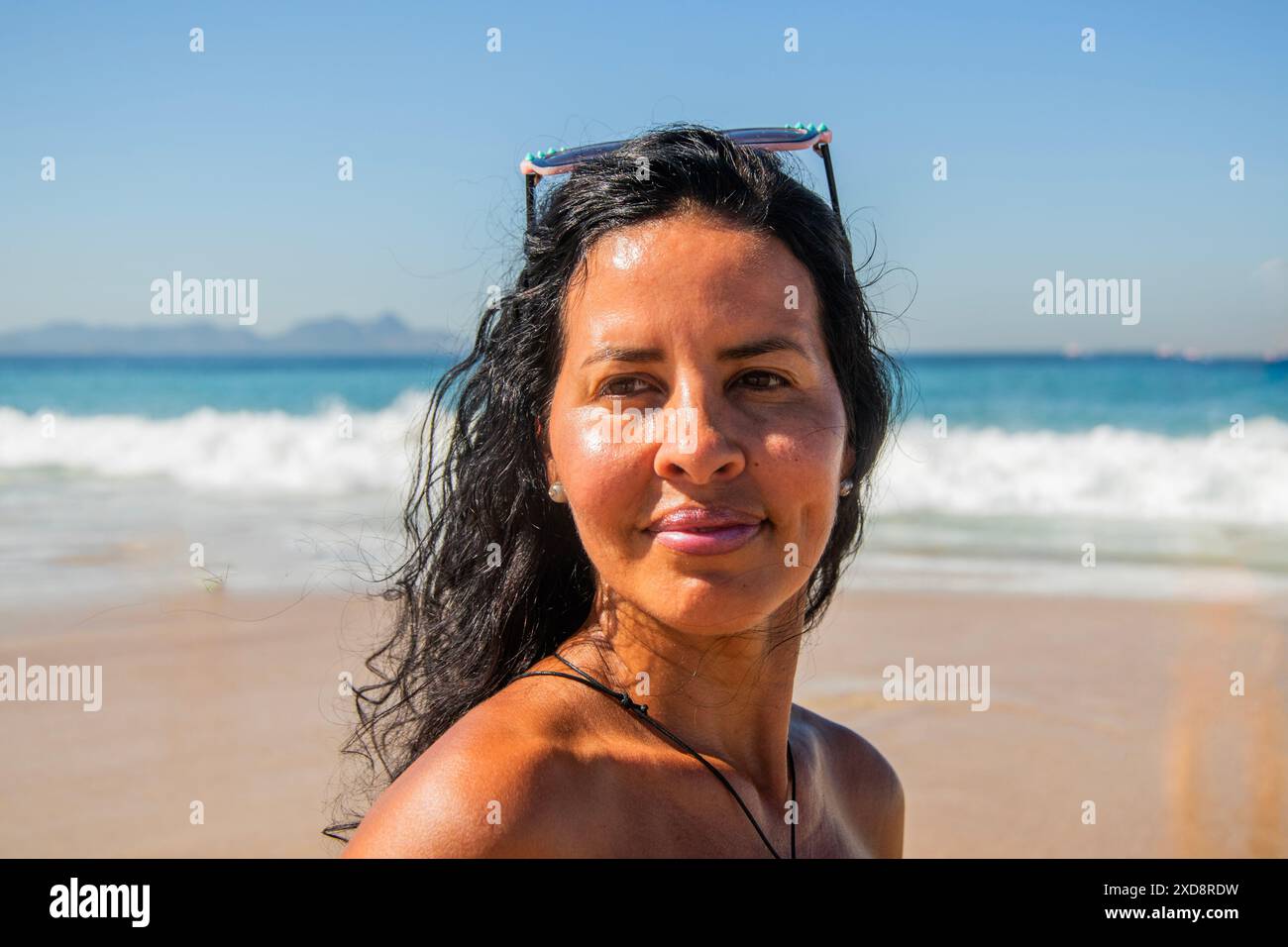 BRAZILIAN MATURE Beauty on the Beach Stock Photo - Alamy