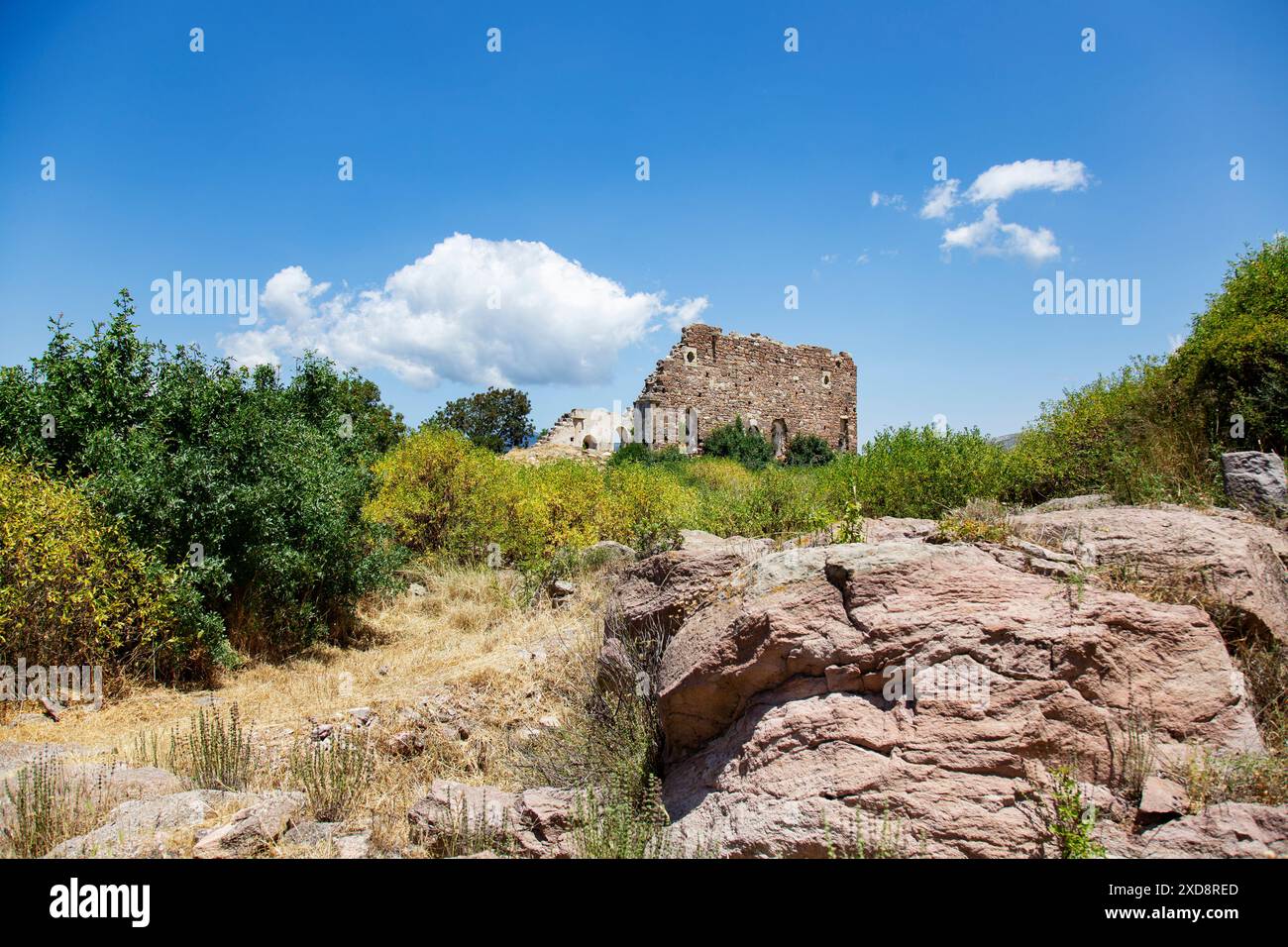 Ruined castle in natural landscape Stock Photo - Alamy