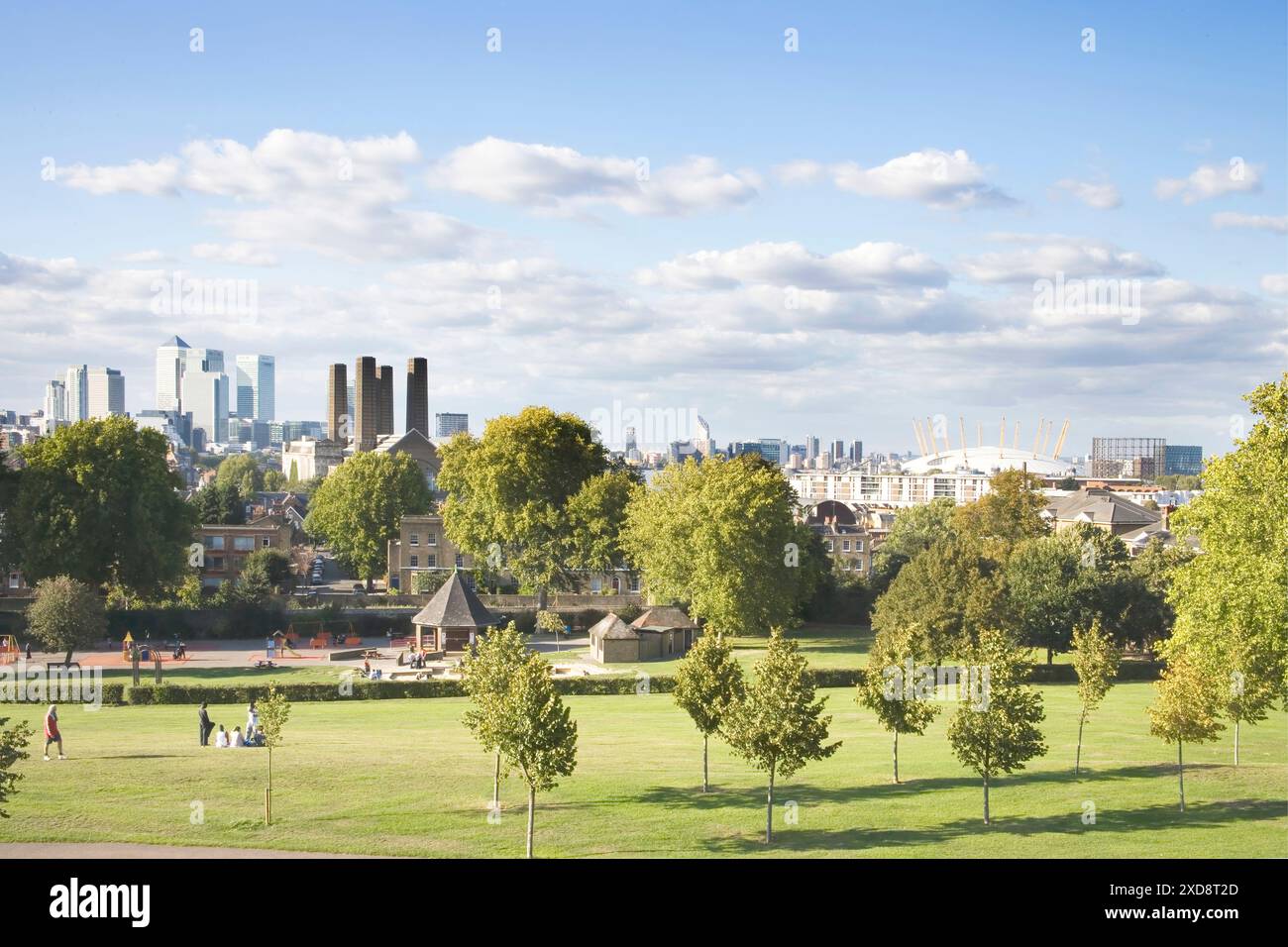 london skyline viewed from Greenwich park london on the meridian Stock ...