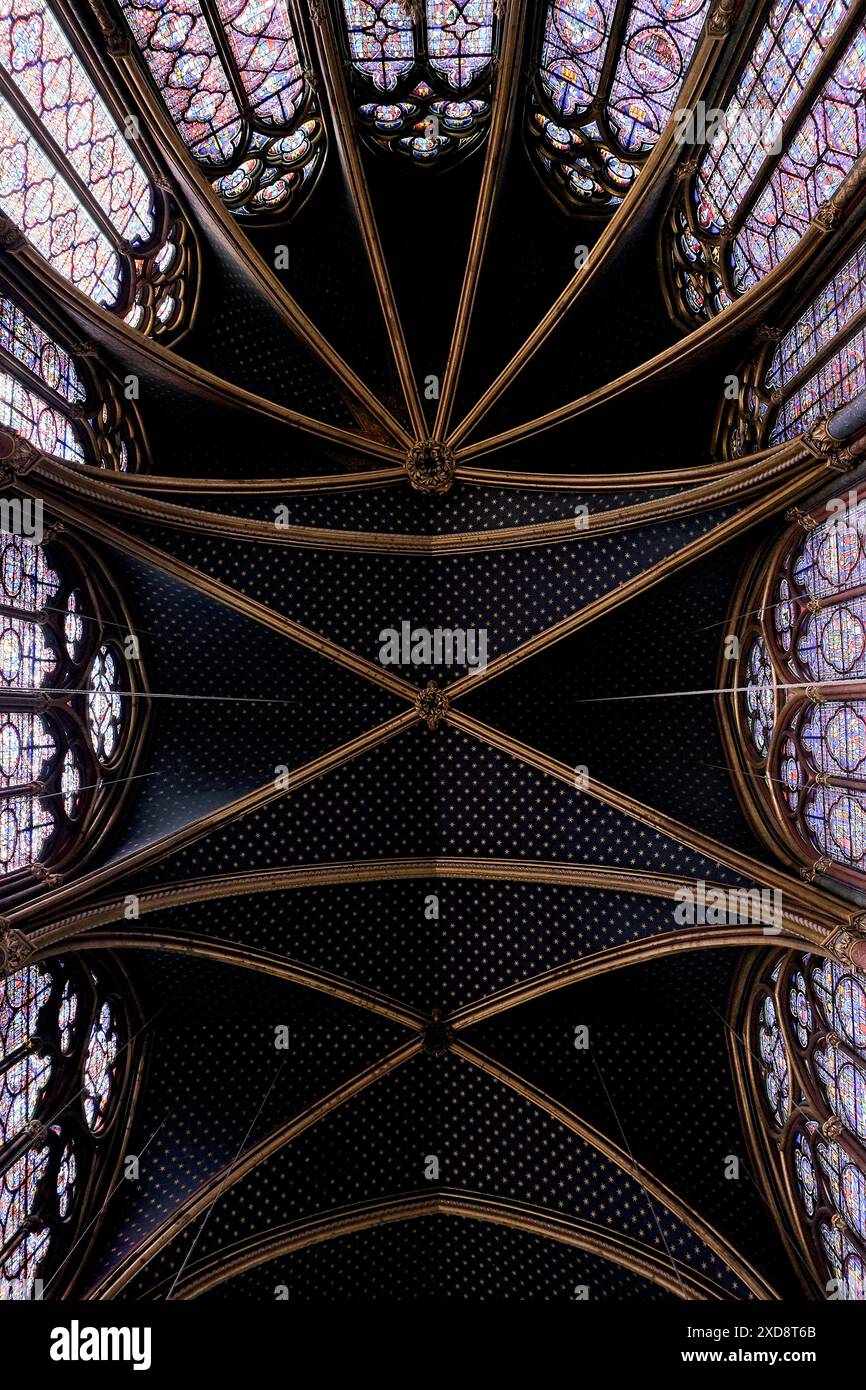 Ceiling in the upper chapel, towards the apse, in the vestige of the ...