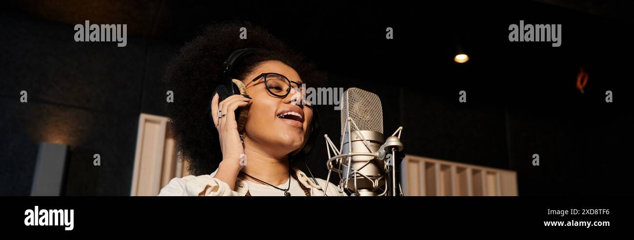 Professional female vocalist singing passionately hi-res stock ...