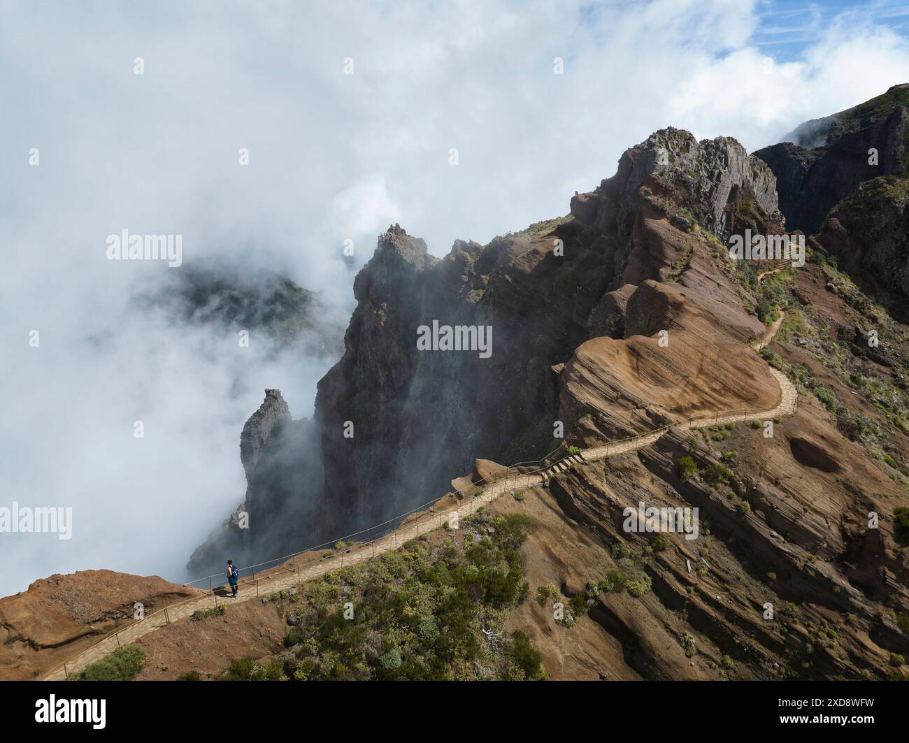 extreme path to the top of the peak Stock Photo - Alamy