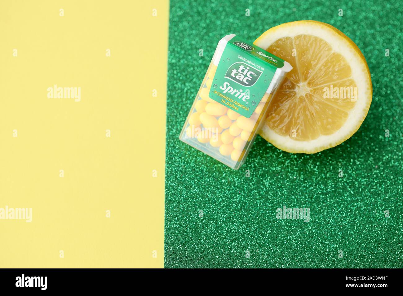 KYIV, UKRAINE - APRIL 20, 2024 Tic Tac hard mints limited series Sprite ...