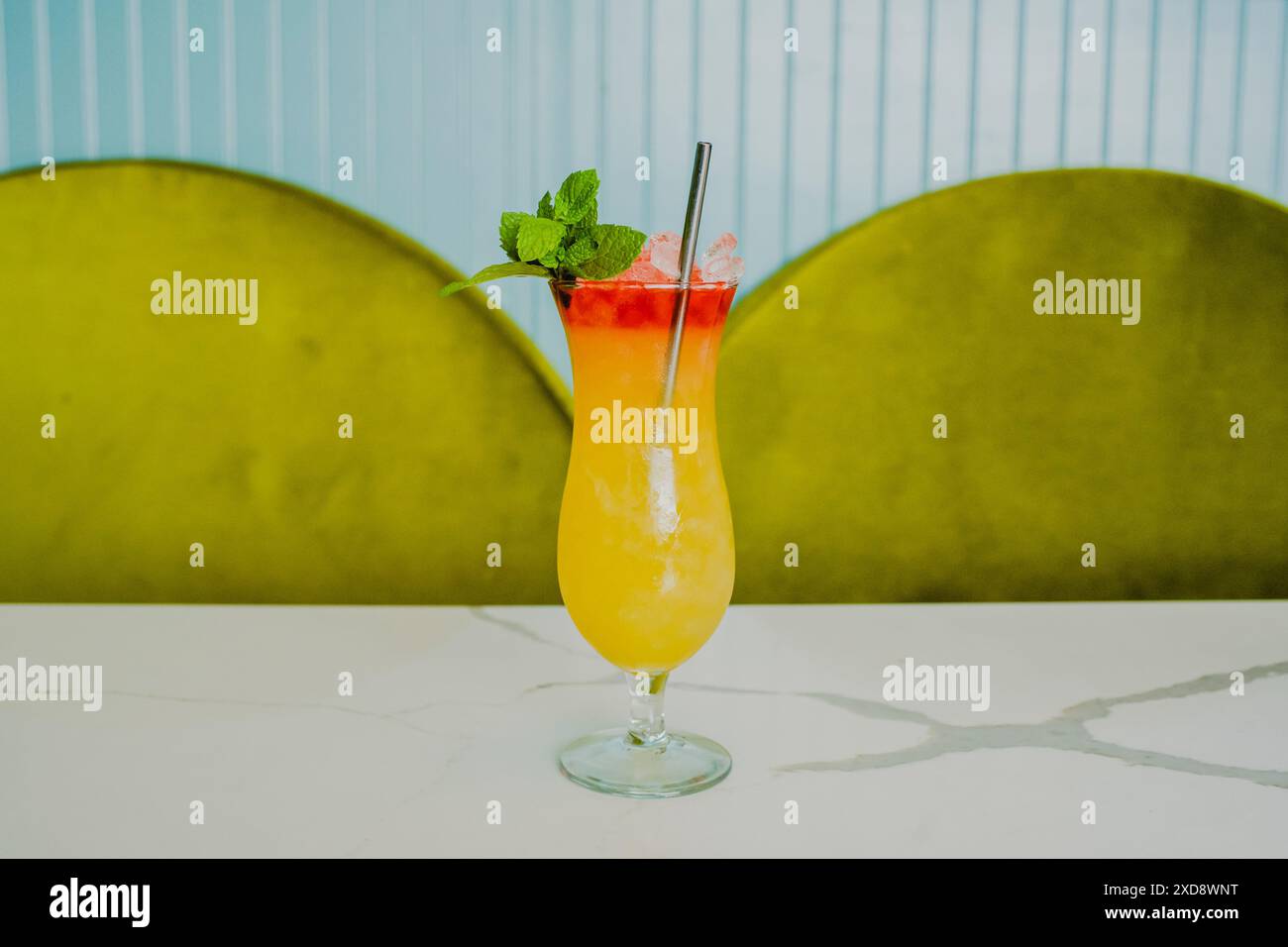 colorful cocktail on table at diner Stock Photo - Alamy
