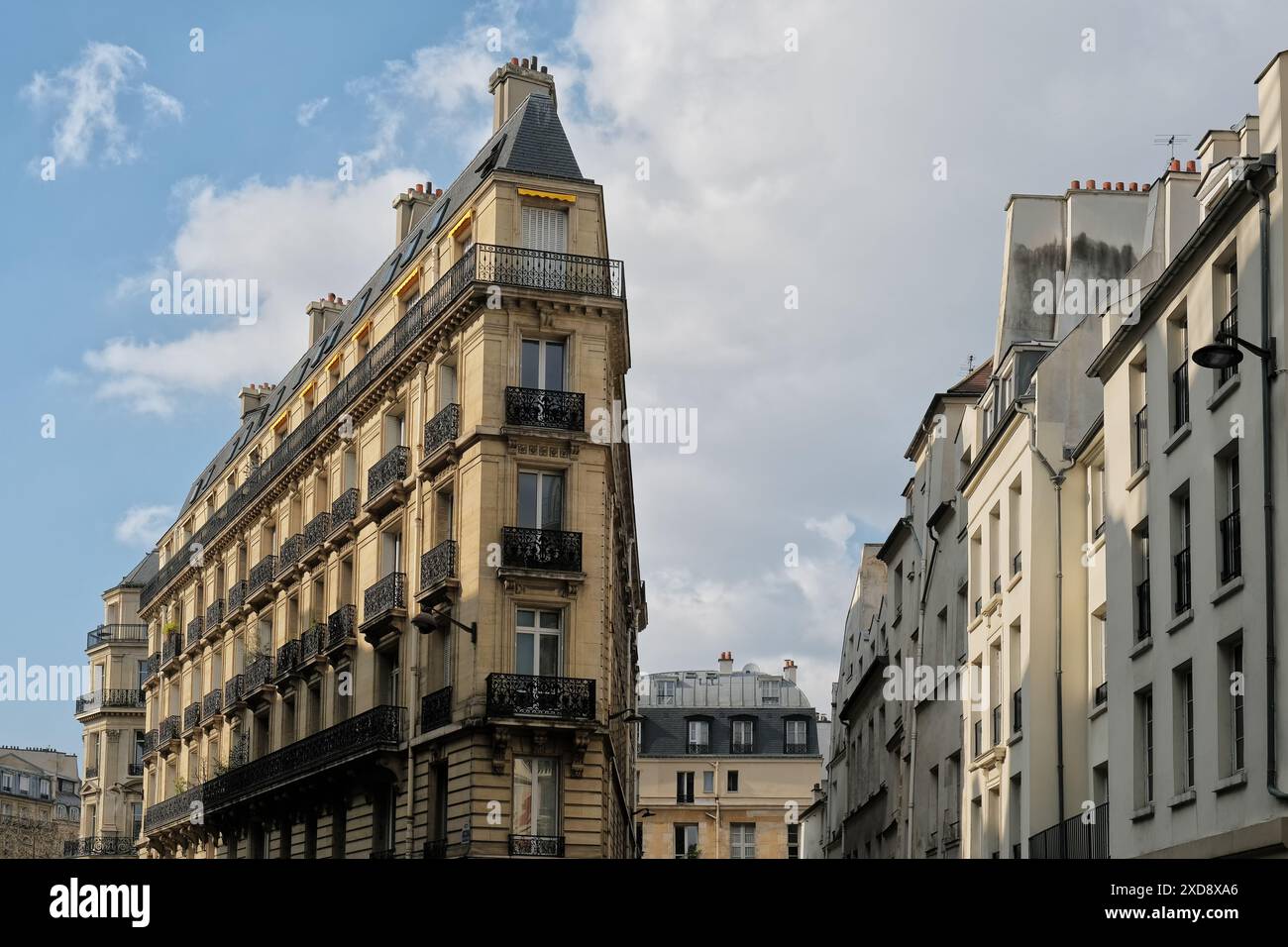 City view with building architecture in the Latin Quarter in Paris ...