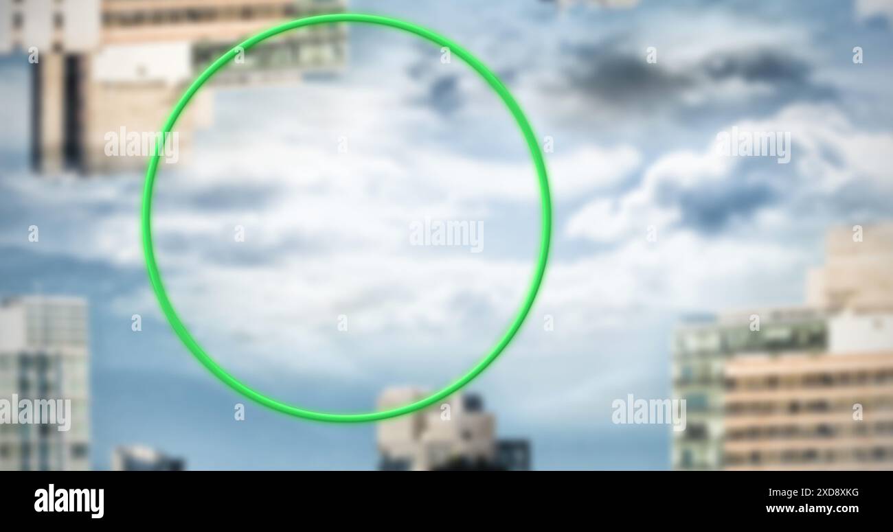 Image of green round banner with copy space against inverted tall ...