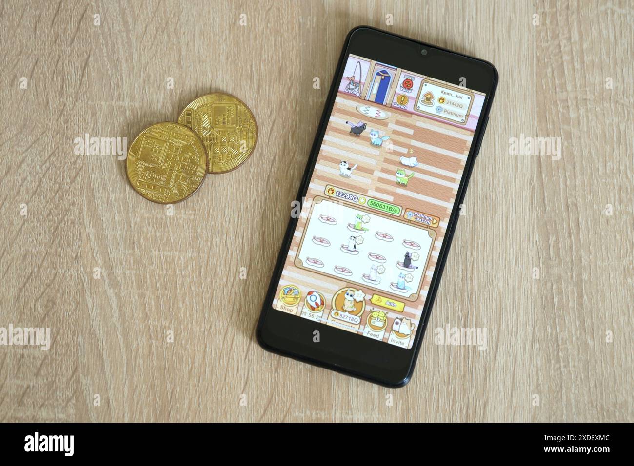 Kyiv Ukraine April 20 2024 Catizen Telegram Bot On Smartphone Screen Catizen Is A Viral