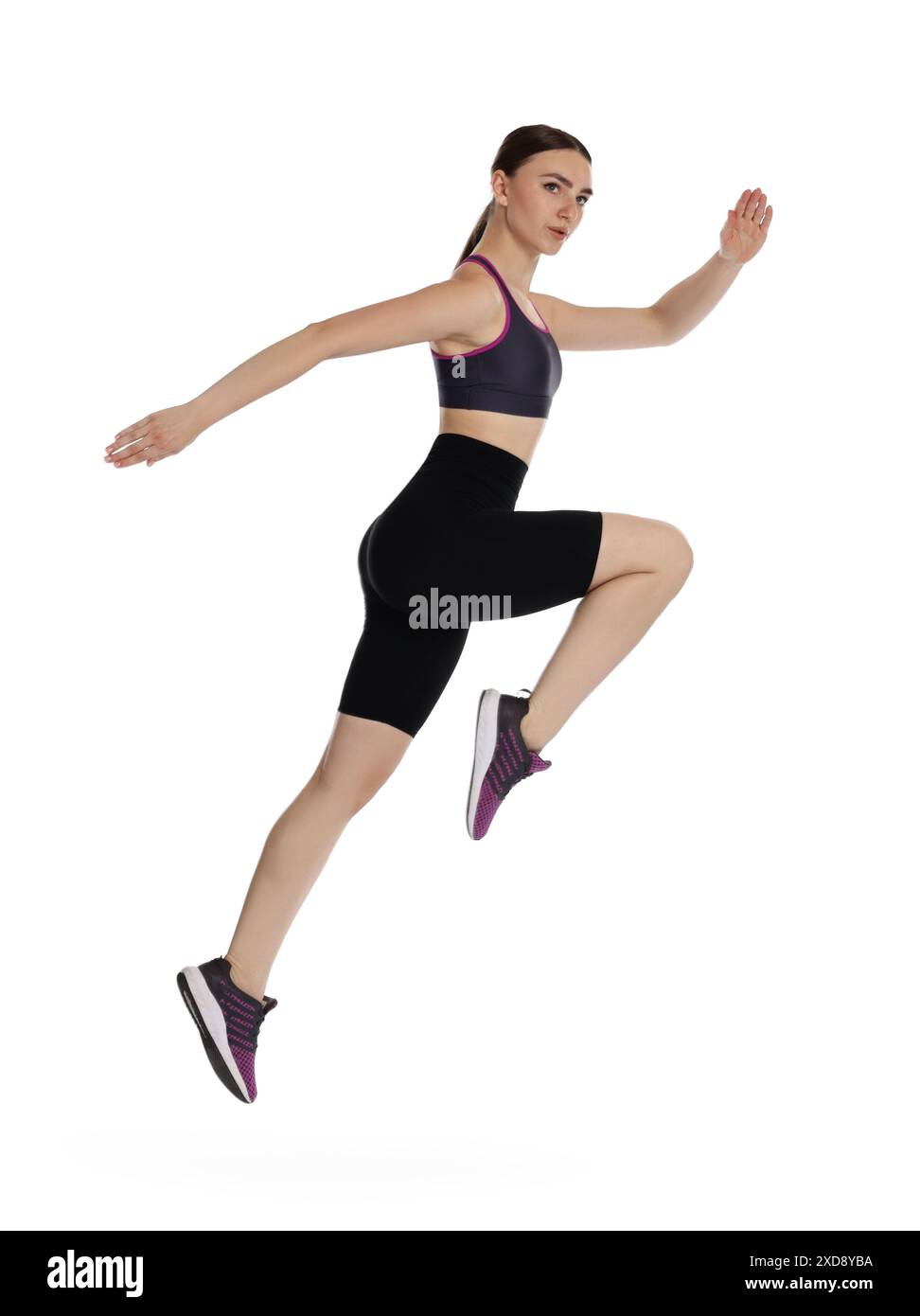 Woman aerobic jump hi-res stock photography and images - Alamy