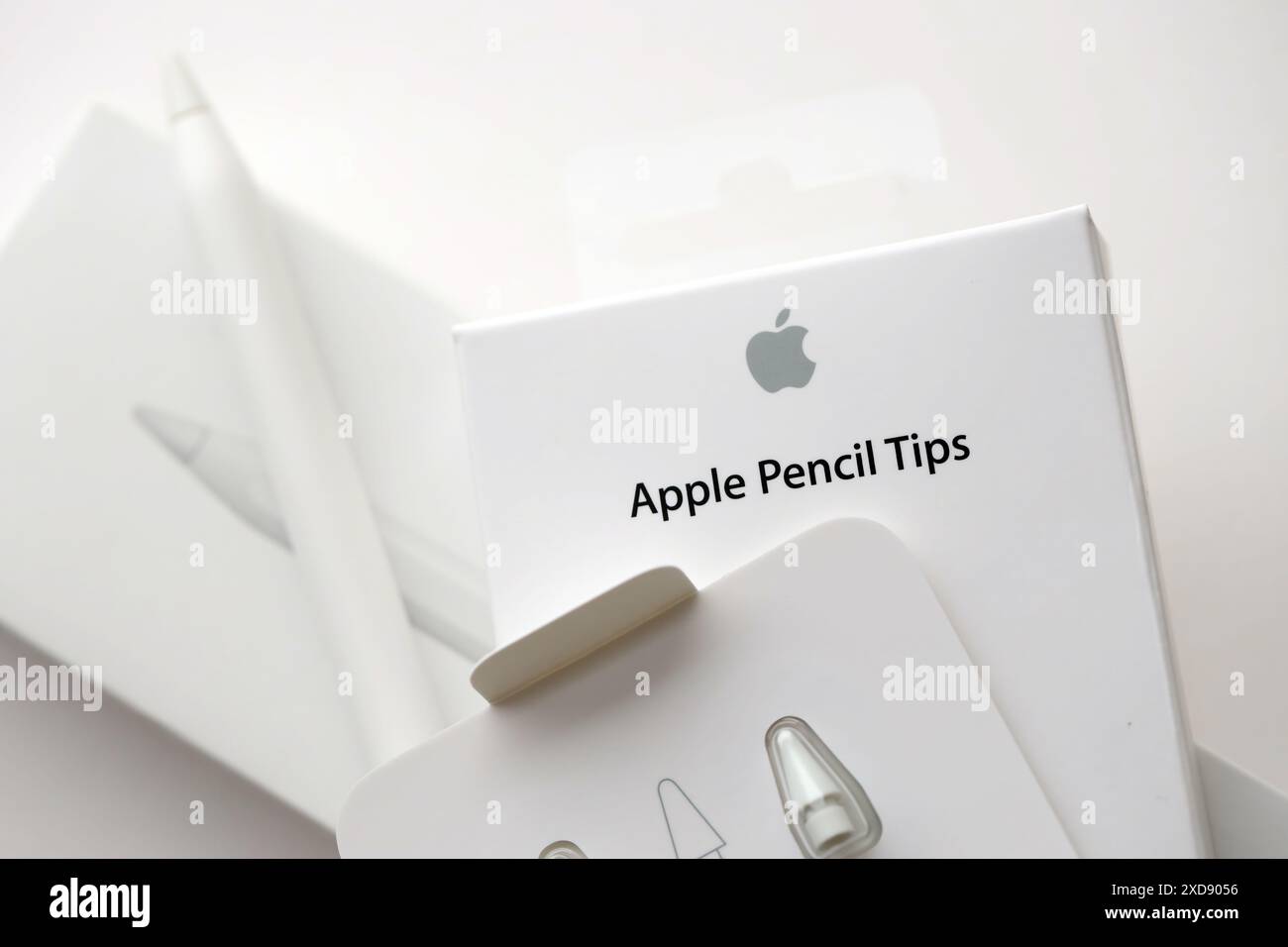 KYIV, UKRAINE - APRIL 20, 2024 Apple pencil tips for special apple ...