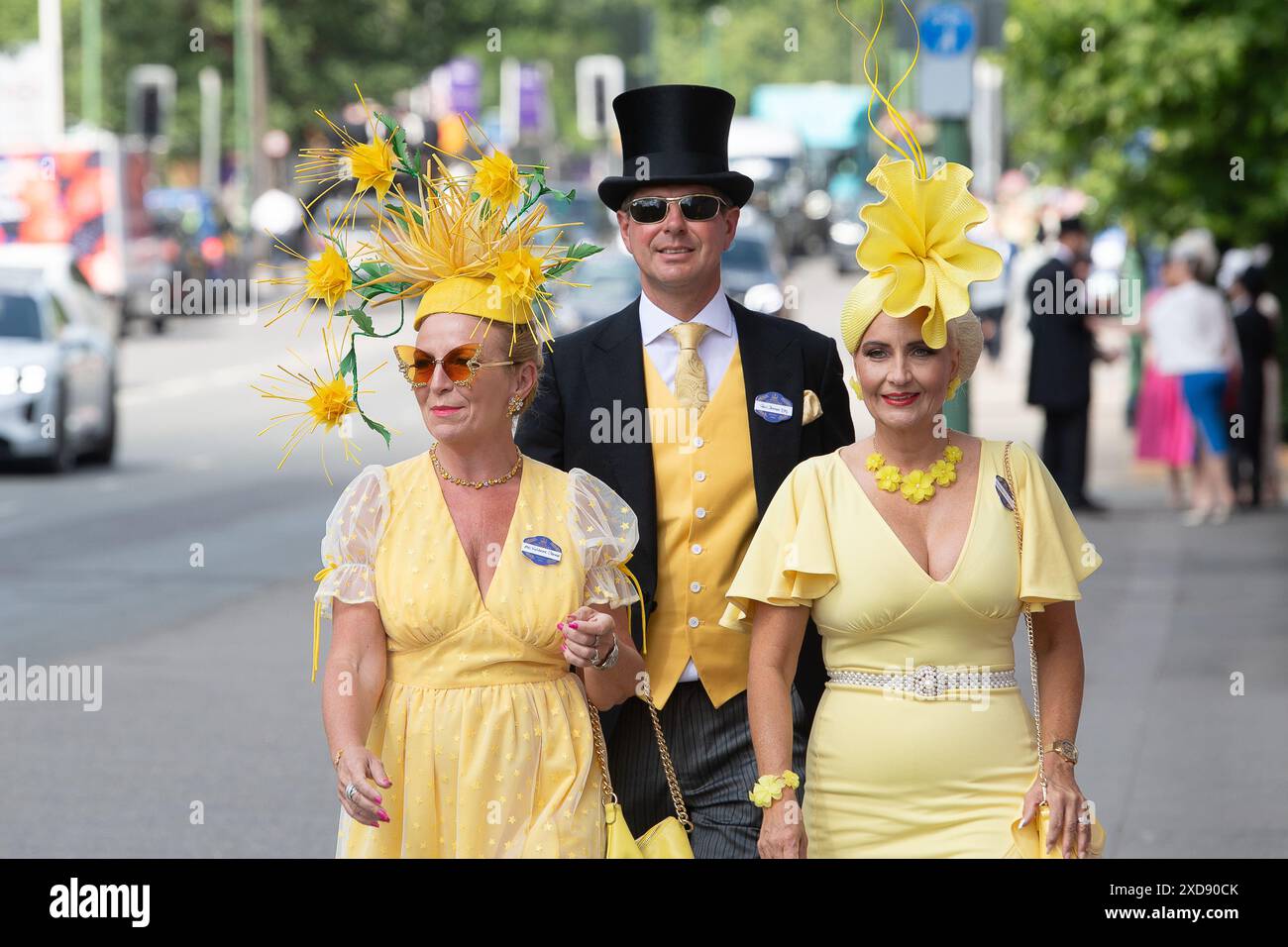 Ascot, UK. 21st June, 2024. The Ascot Milliner, Viv Jenner (L) and ...