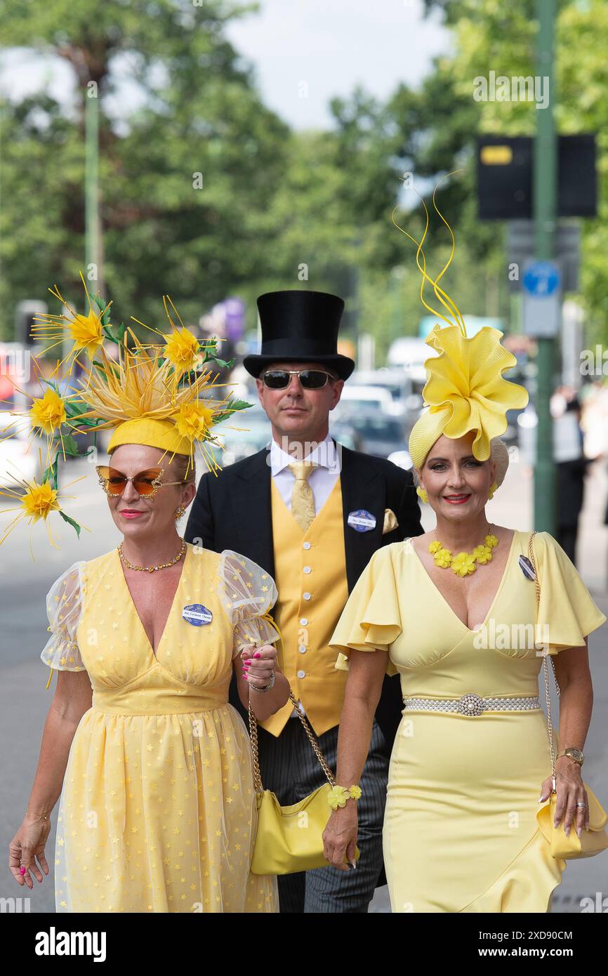 Ascot, UK. 21st June, 2024. The Ascot Milliner, Viv Jenner (L) and ...