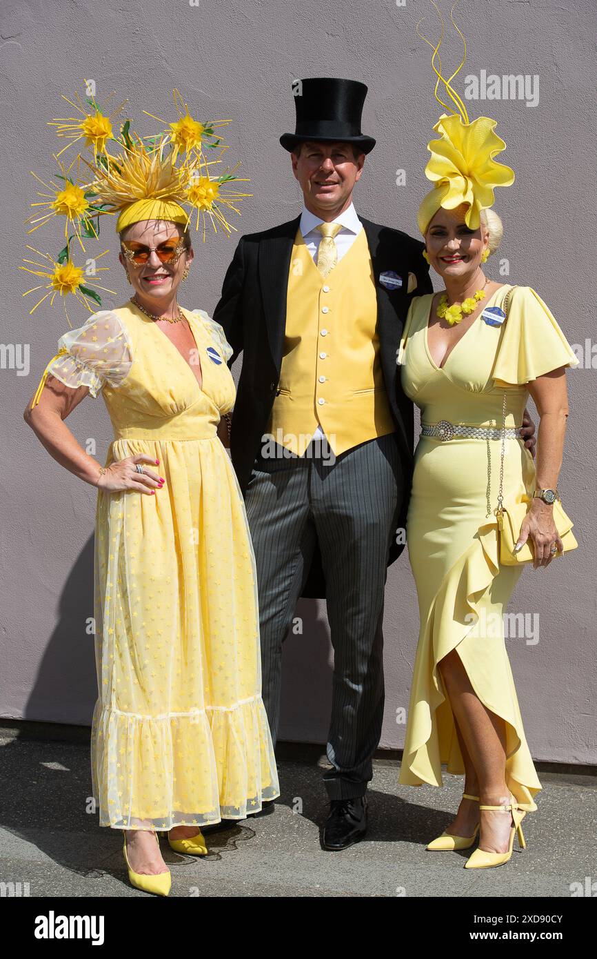 Ascot, UK. 21st June, 2024. The Ascot Milliner, Viv Jenner (L) and ...