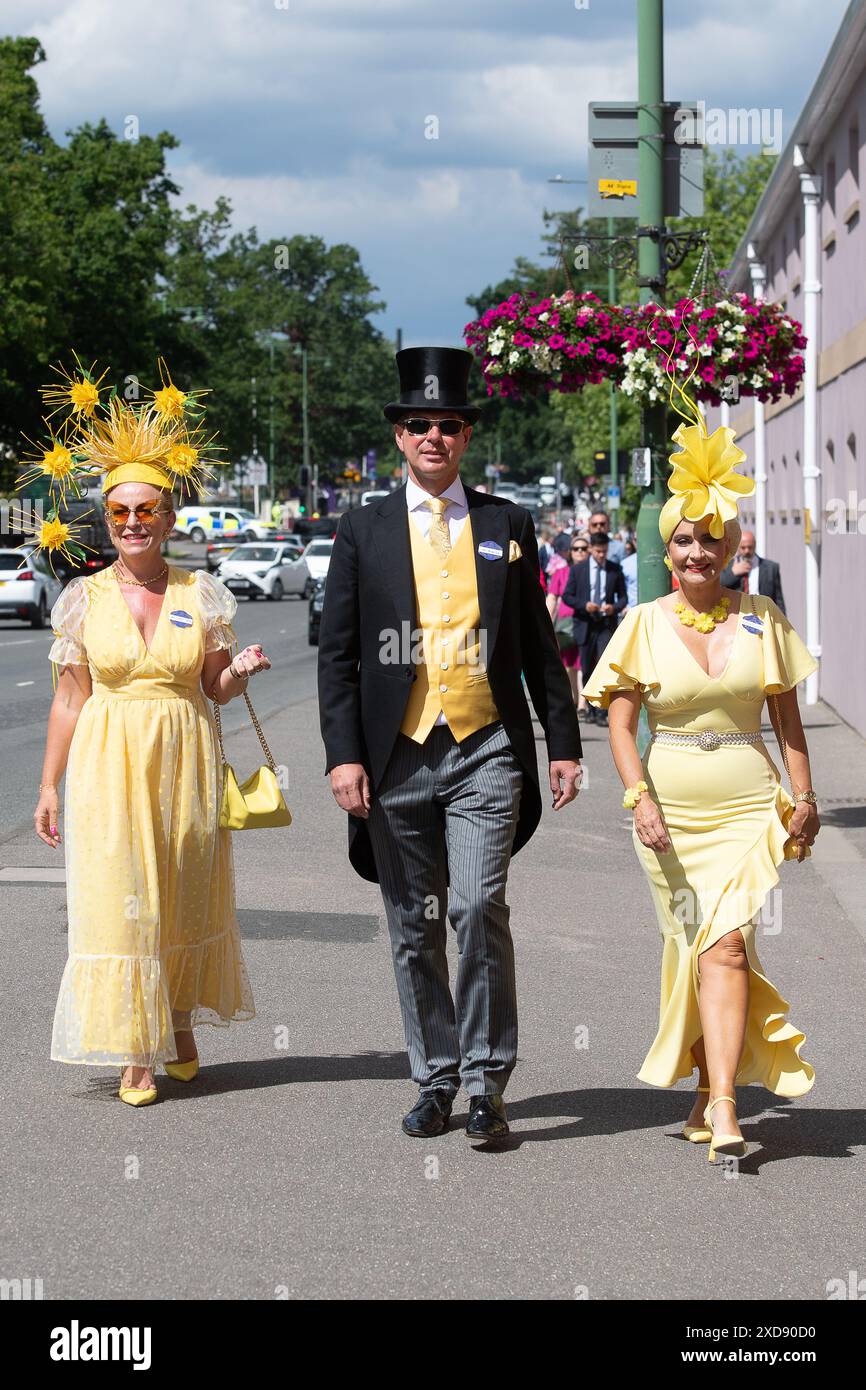 Ascot, UK. 21st June, 2024. The Ascot Milliner, Viv Jenner (L) and ...