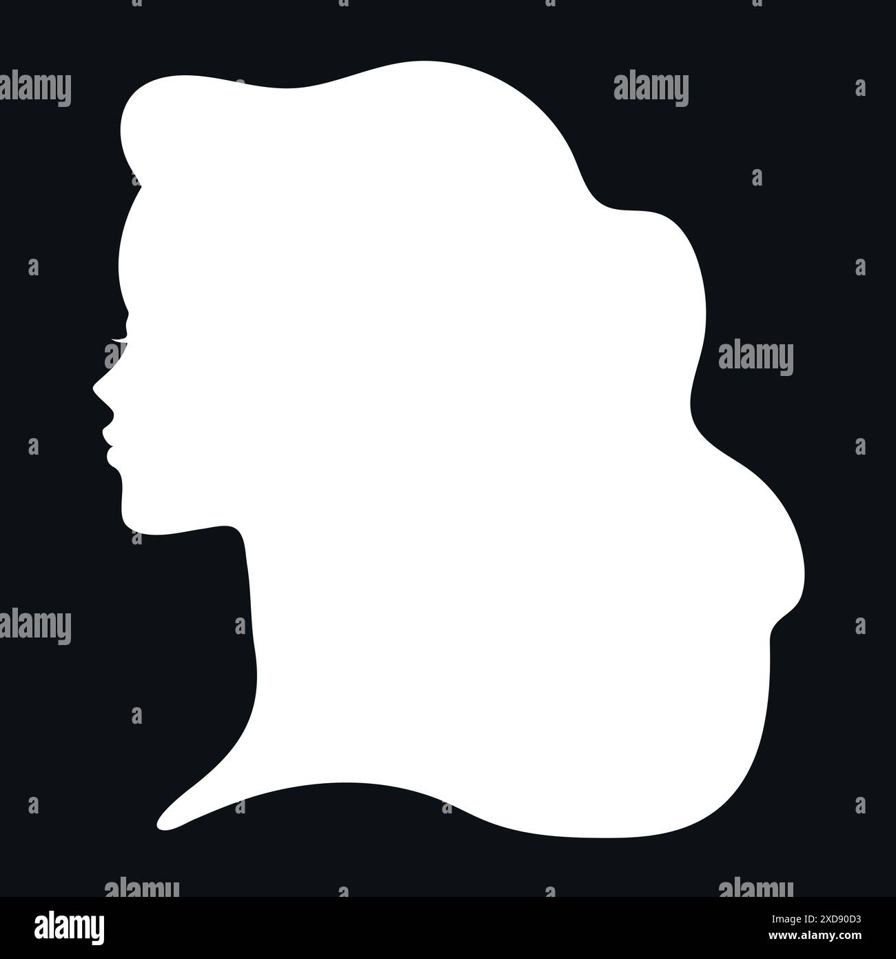Abstract female profile silhouette. Woman profile silhouette. Vector ...