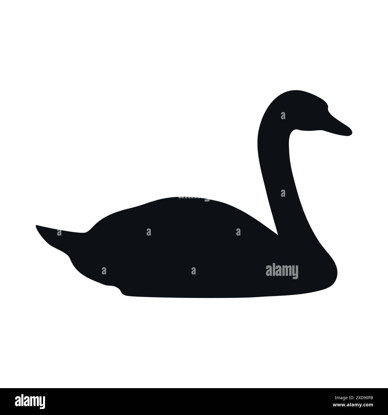 Vector swan on black Black and White Stock Photos & Images - Alamy