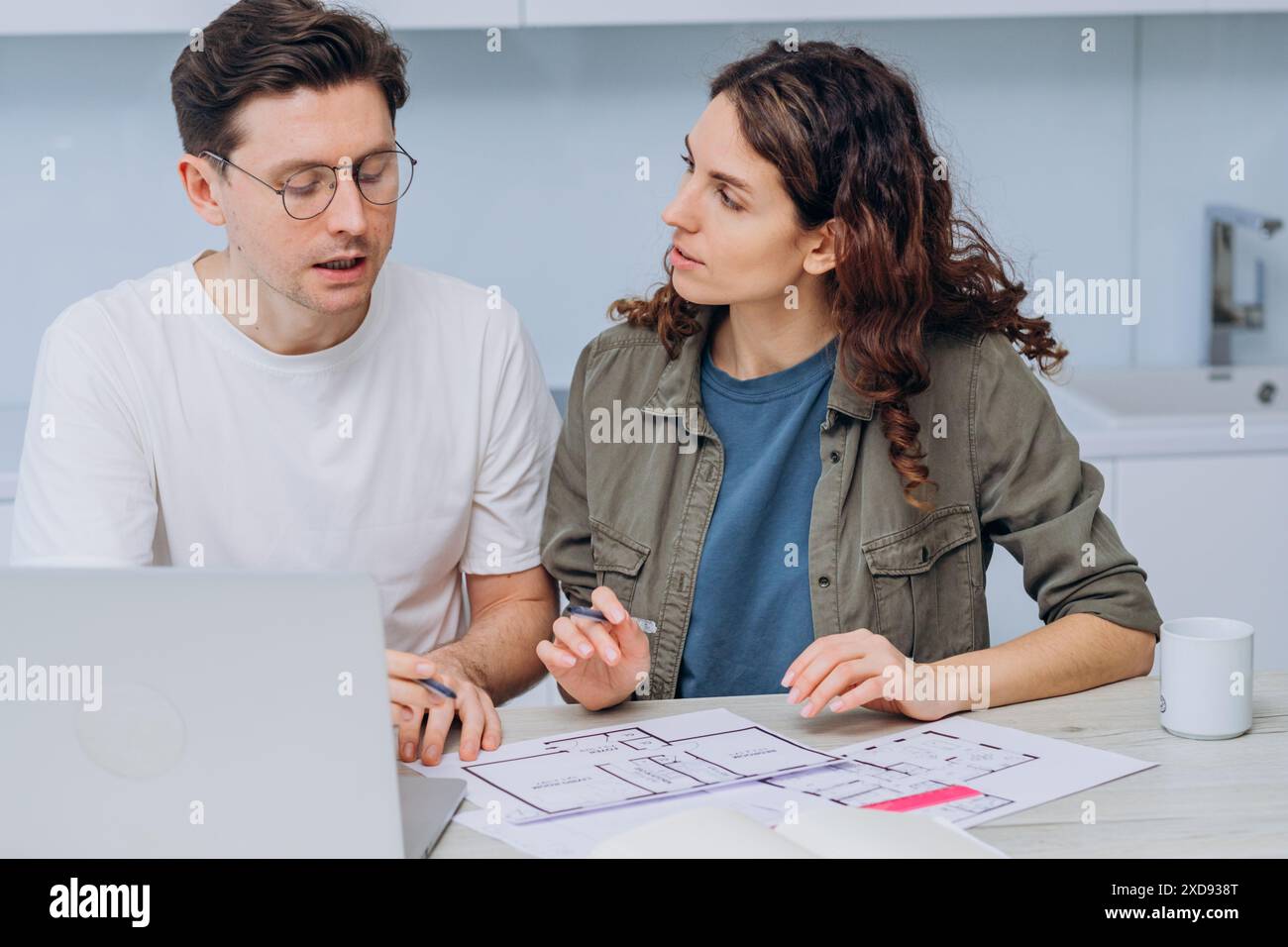Couple making plans in hi-res stock photography and images - Alamy