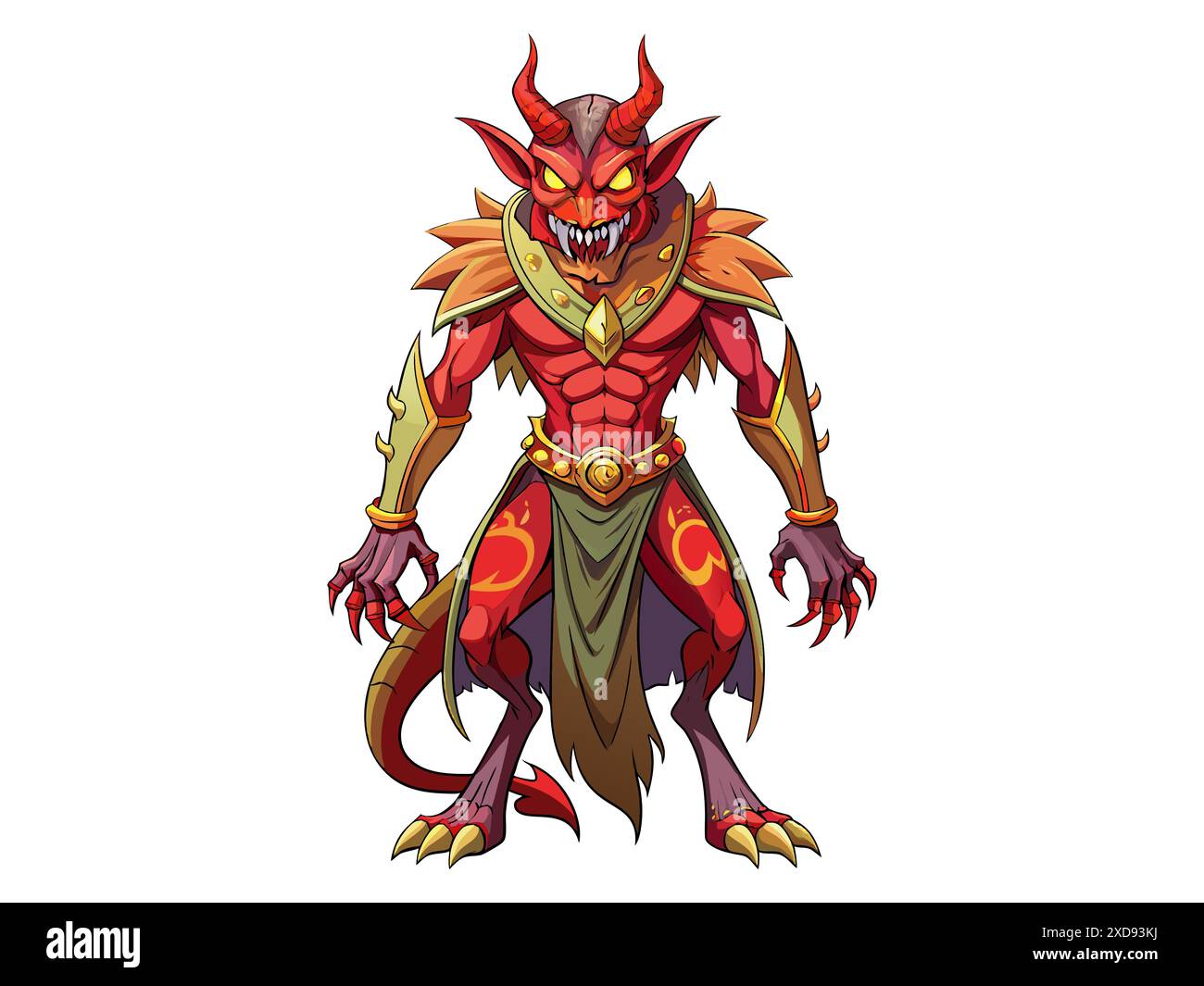 Cartoon devil character with glowing eyes isolated on a white ...