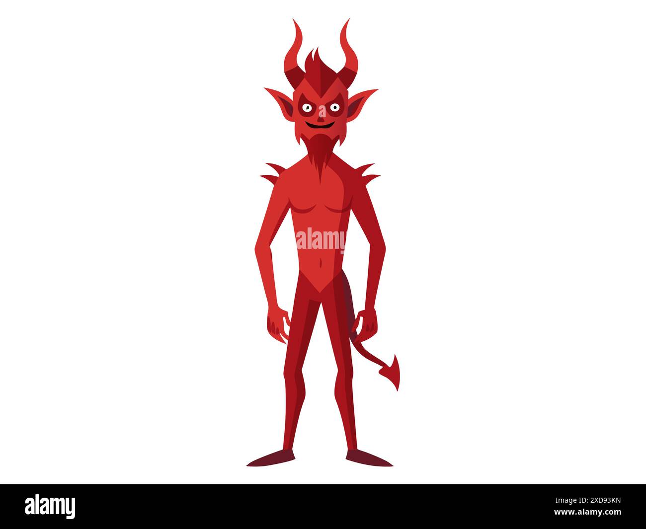 Cartoon devil character with glowing eyes isolated on a white ...