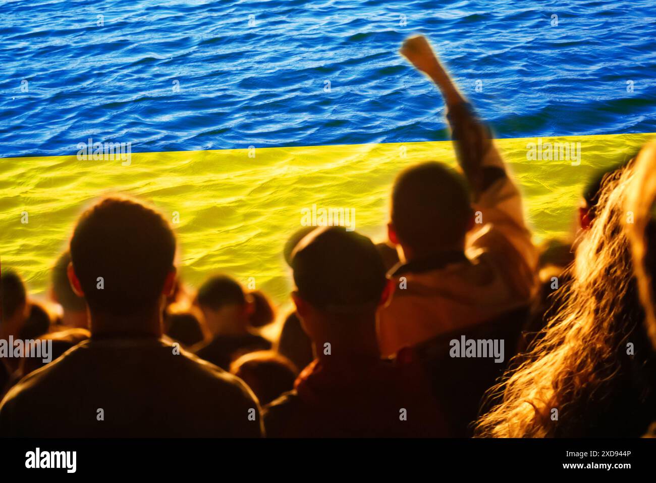 Euro 2024 Ukraine background. Euro 2024 celebration. Football fans rise ...